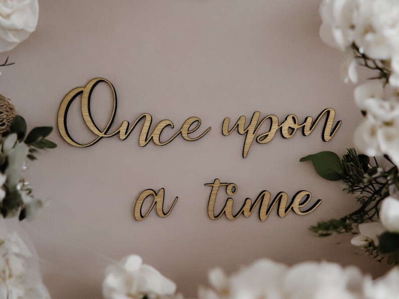 Once Upon A Time Wall Wooden Sign Wedding Party Decor, Baby Shower ...