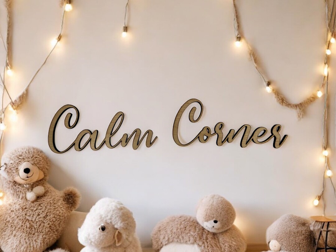 Calm Corner Wall Wooden Sign Calming Area Calming Breathing Corner Baby ...