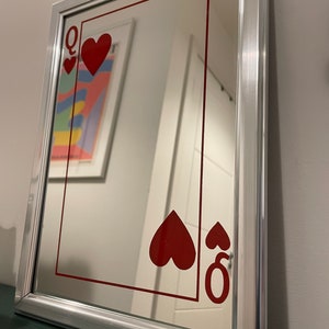 Queen Mirror Playing Card Mirror With Positive Words Framed Mirror Wall ...