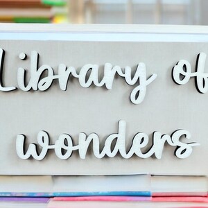 Reading Corner Wall Sign Library of Little Wonders Nursery Decor Kids ...