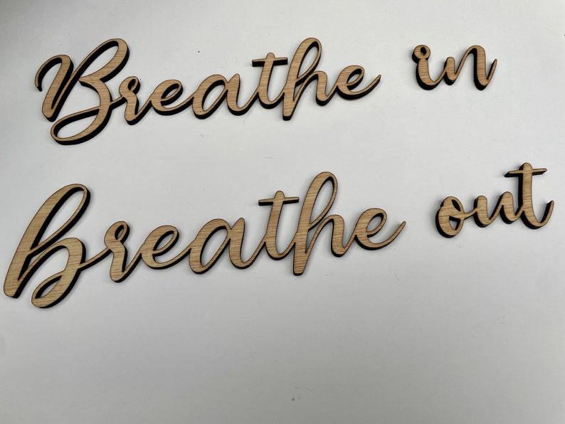 Breathe in Breathe Out Wall Wooden Sign Yoga Studio Retreat Decor ...