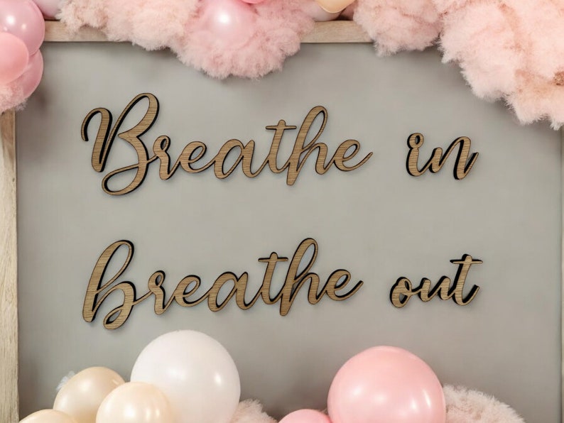 Breathe in Breathe Out Wall Wooden Sign Yoga Studio Retreat Decor ...