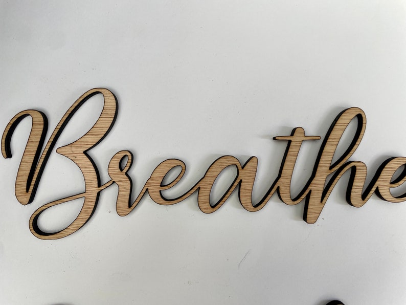 Breathe in Breathe Out Wall Wooden Sign Yoga Studio Retreat Decor ...