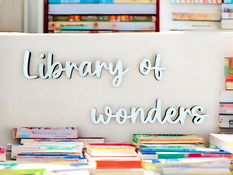 Reading Corner Wall Sign Library of Little Wonders Nursery Decor Kids ...