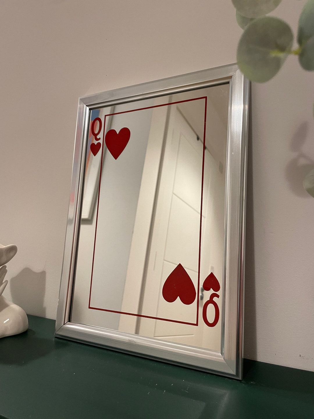 Queen Mirror Playing Card Mirror With Positive Words Framed Mirror Wall ...