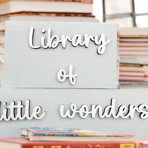 Reading Corner Wall Sign Library of Little Wonders Nursery Decor Kids ...
