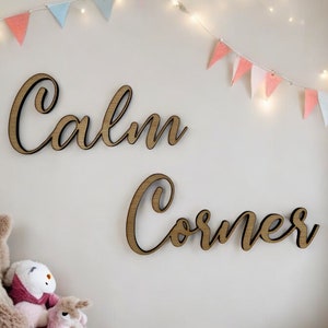 Calm Corner Wall Wooden Sign Calming Area Calming Breathing Corner Baby ...