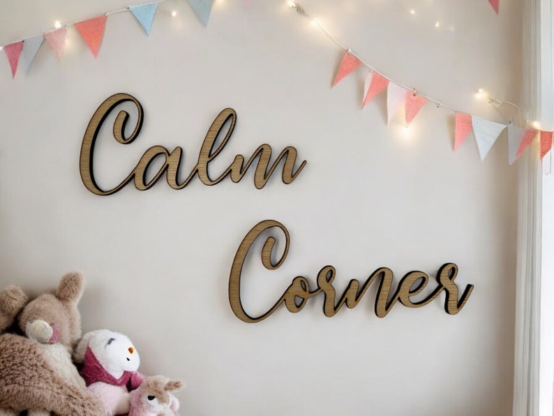 Calm Corner Wall Wooden Sign Calming Area Calming Breathing Corner Baby ...
