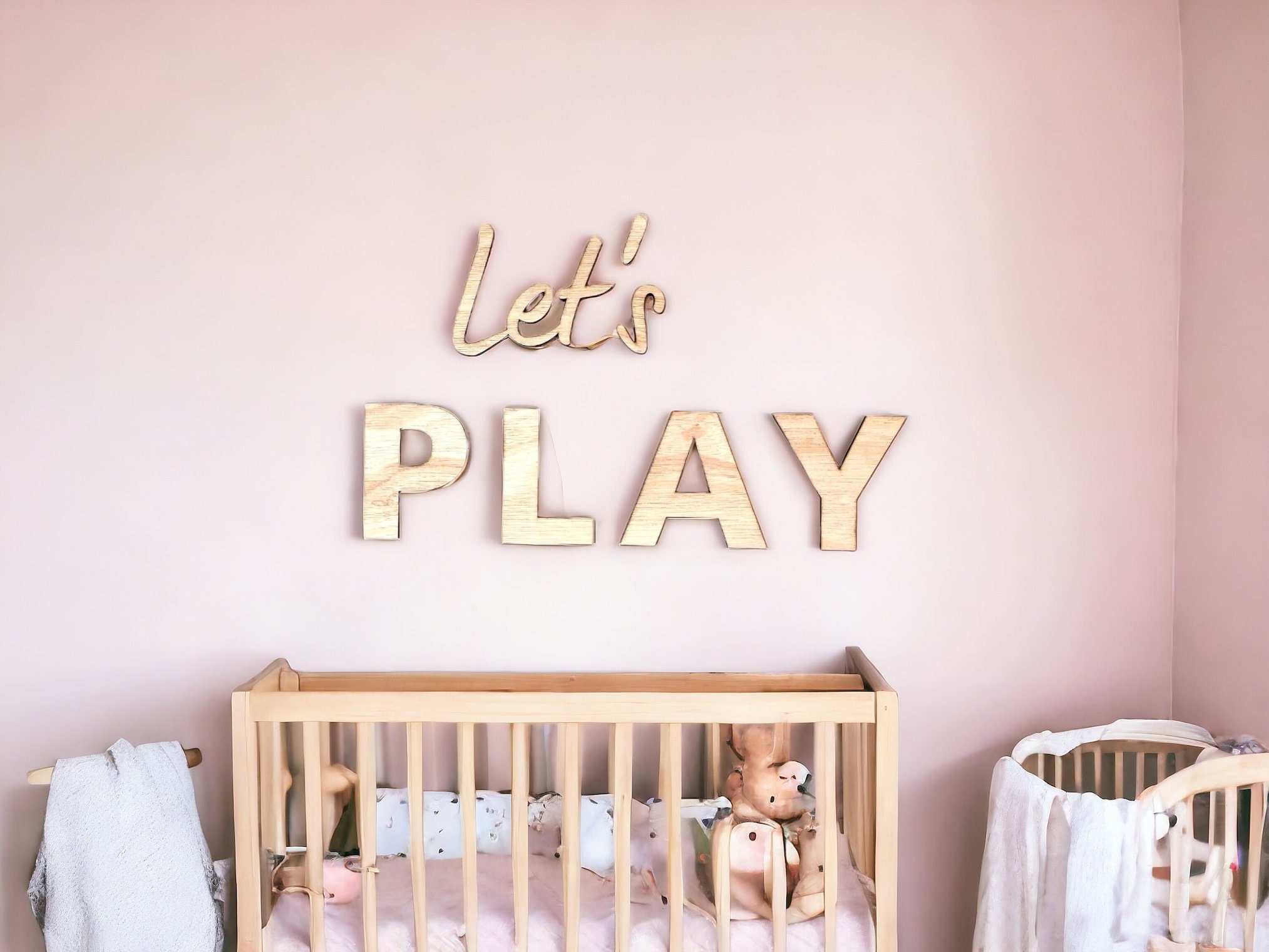 Let's Play Wall Sign Nursery Decor Kids Playroom Bedtime Wall Art ...