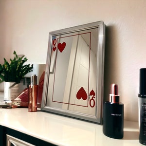 Queen Mirror Playing Card Mirror With Positive Words Framed Mirror Wall ...