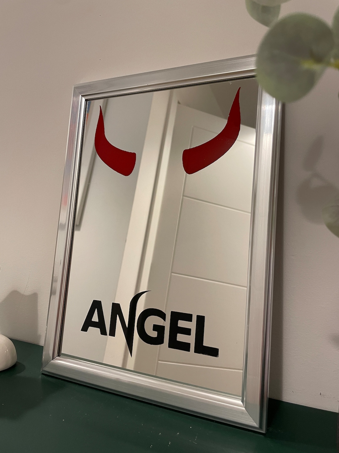 Angel Mirror, Devil Mirror, Engraved Mirror, Cheeky Design, Coquette ...