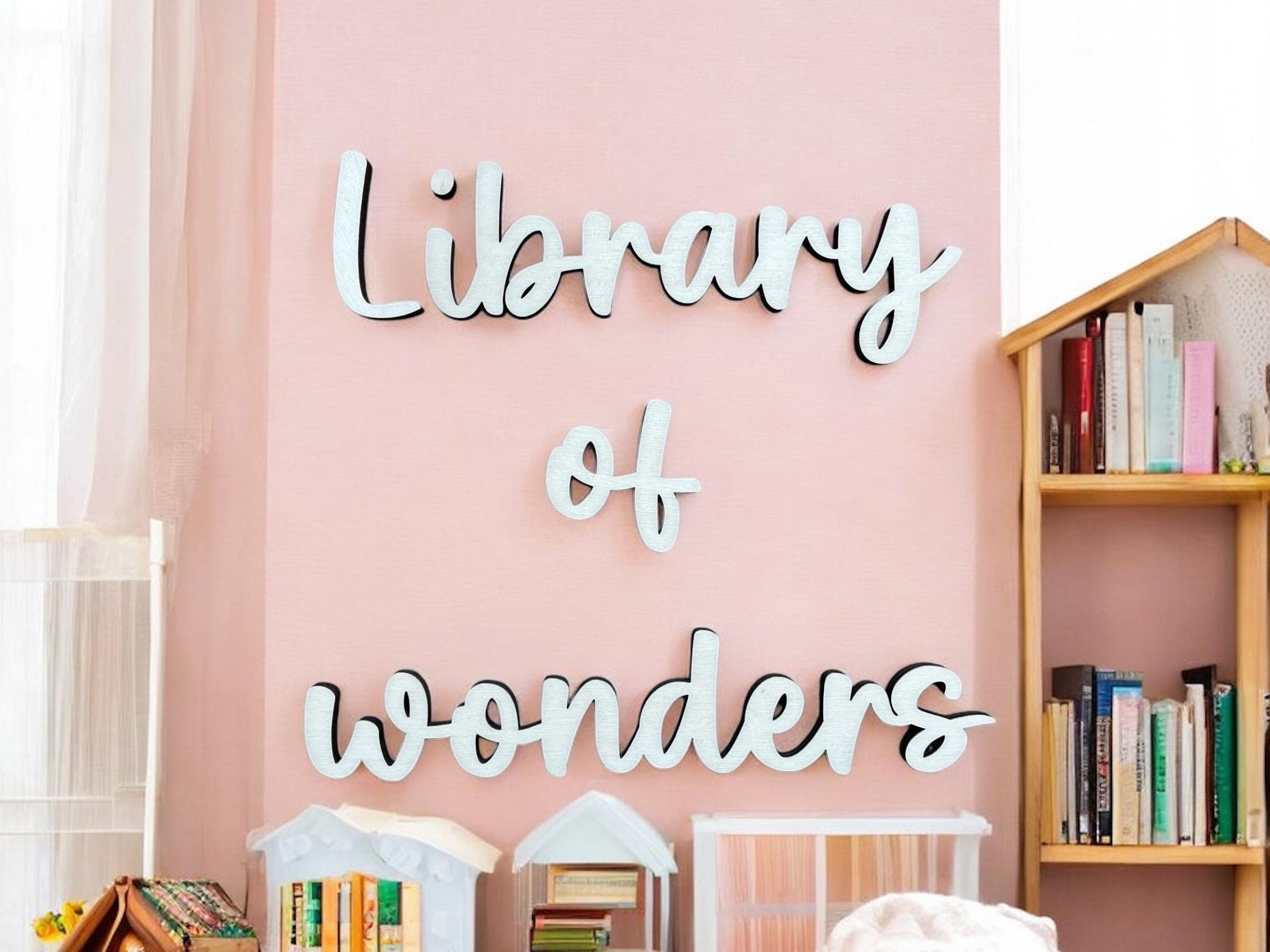 Reading Corner Wall Sign Library of Little Wonders Nursery Decor Kids ...