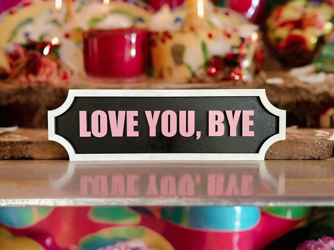 Love You Bye Wall Wooden Sign, Hallway Street Sign Plaque, Pink Door ...