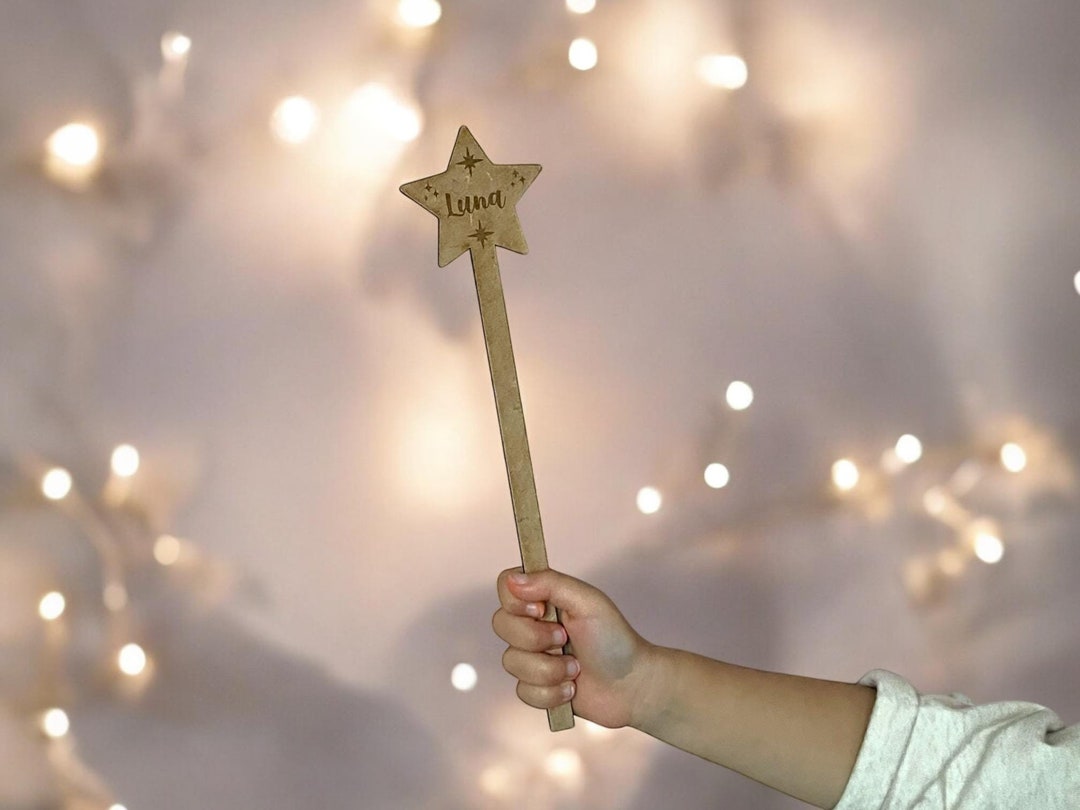 Magic Wand Wooden Personalised Name Engraved Star Fairy Stick, Birthday ...