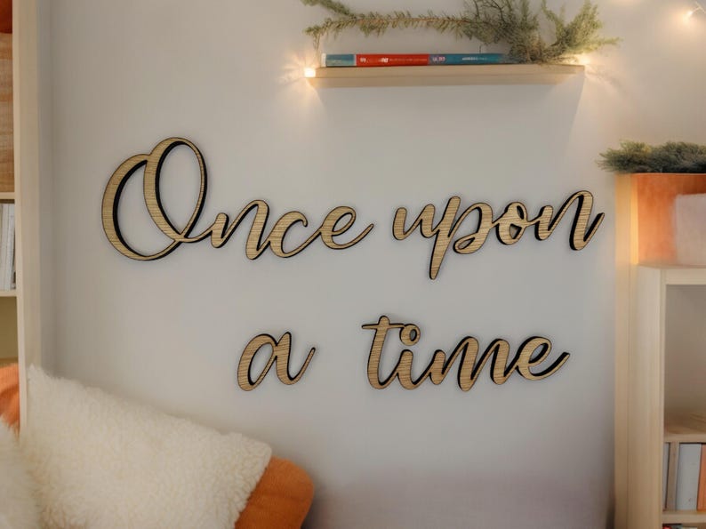 Once Upon A Time Wall Wooden Sign Nursery Decor, Kids Playroom Interior ...