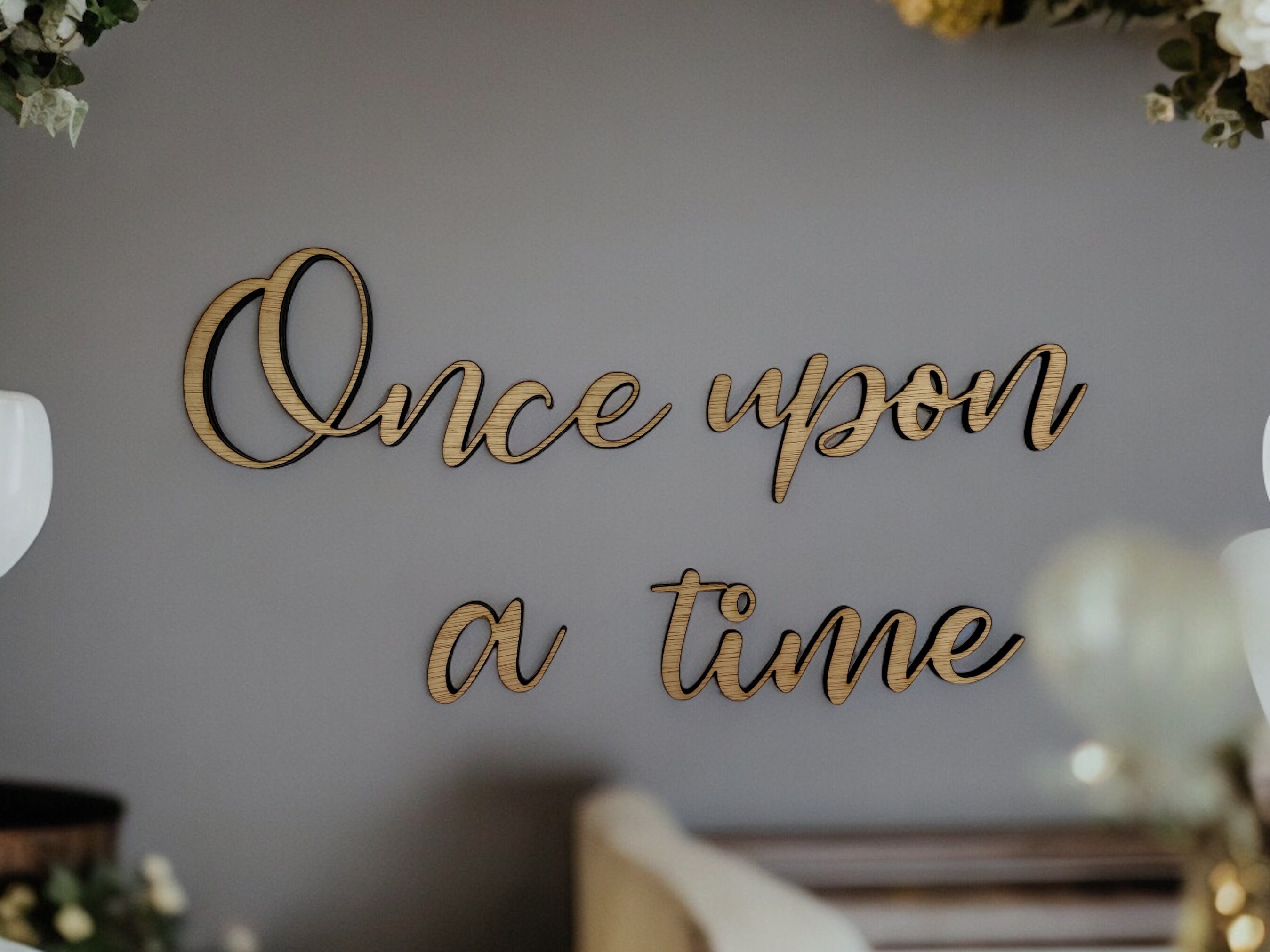 Once Upon A Time Wall Wooden Sign Wedding Party Decor, Baby Shower ...
