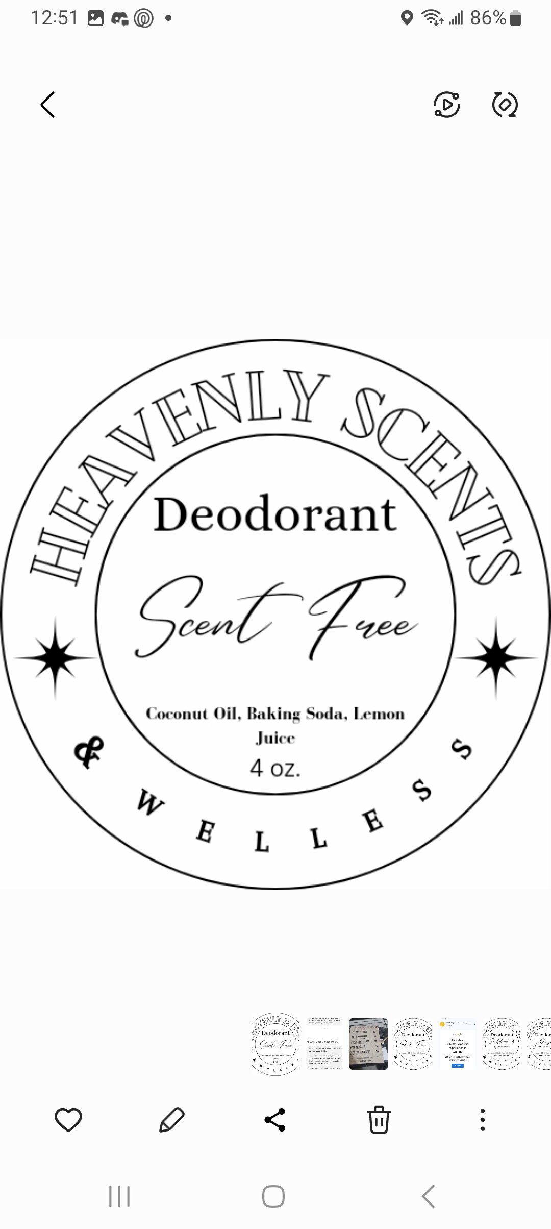 Scent Free Natual Deodorant Aluminum Free - Etsy