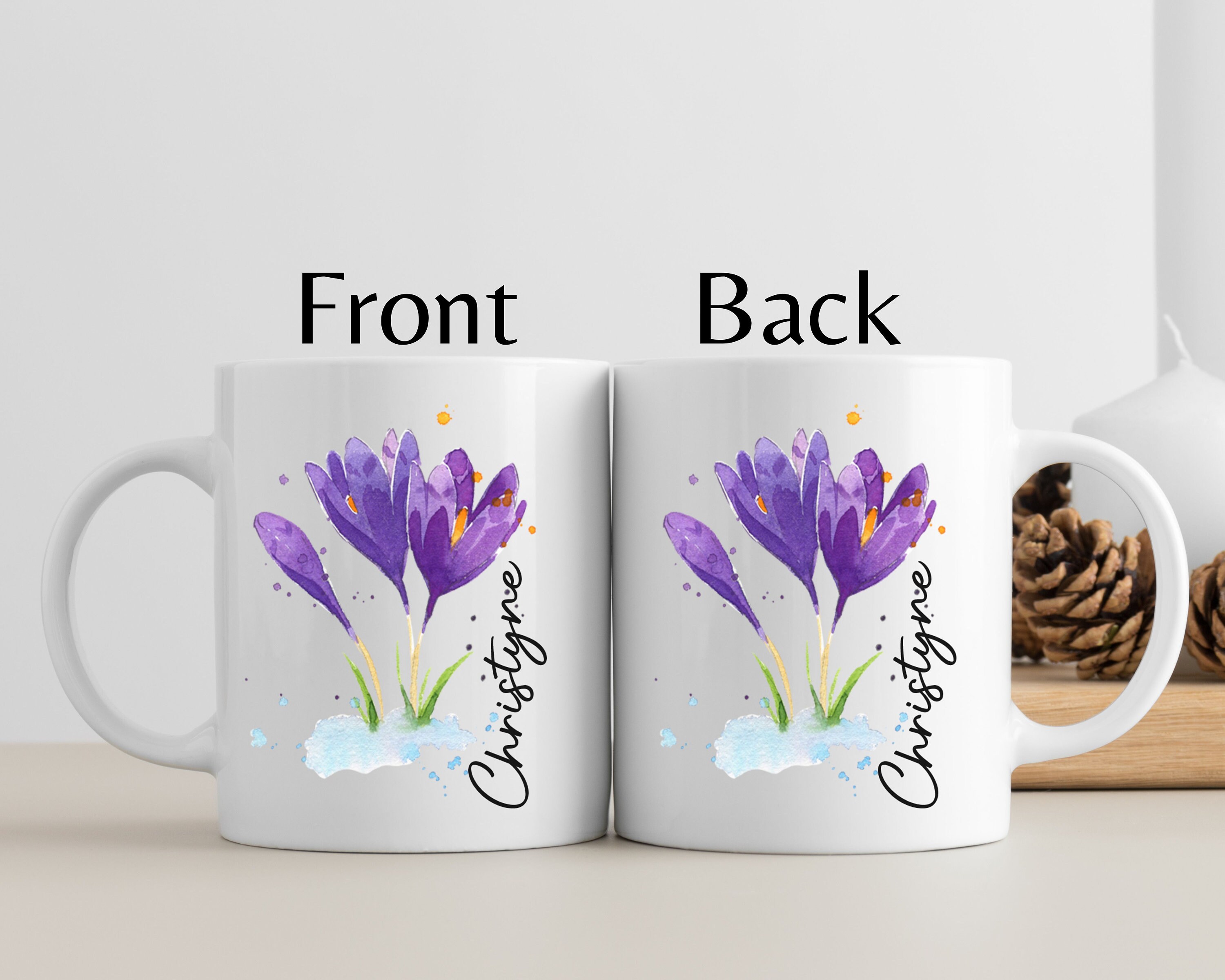 February Birth Month Flower Custom Coffee Mug Violet - Etsy