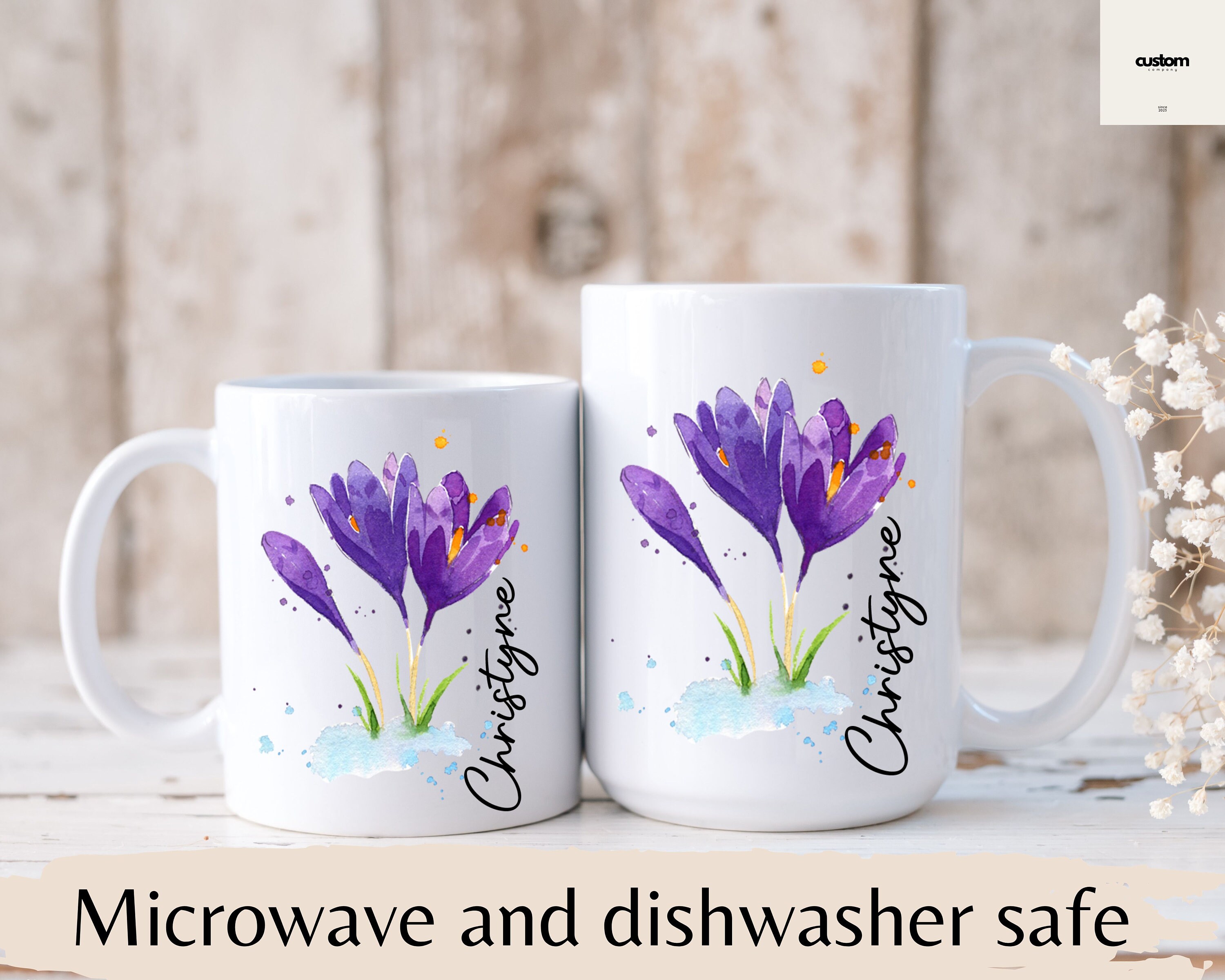 February Birth Month Flower Custom Coffee Mug Violet - Etsy