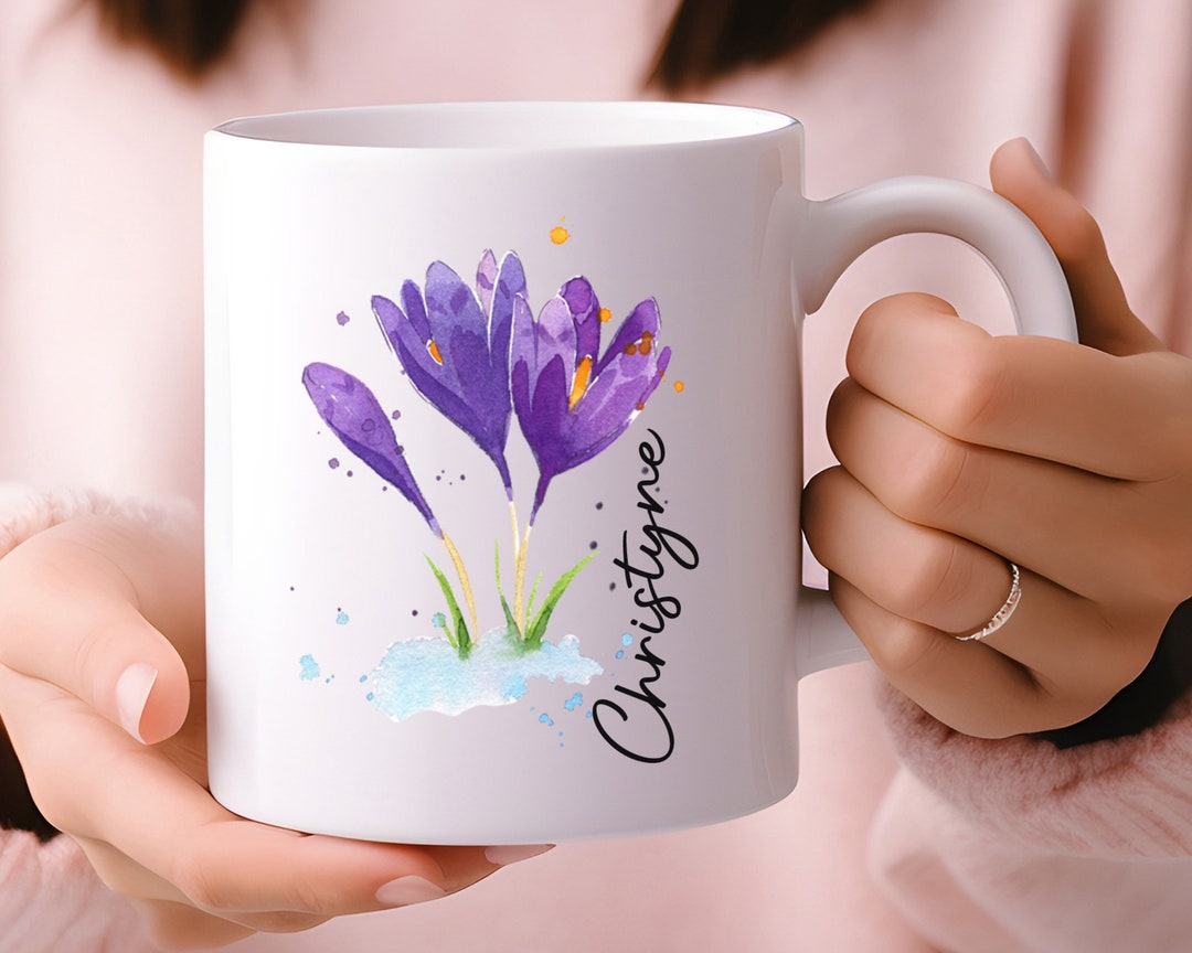 February Birth Month Flower Custom Coffee Mug Violet - Etsy