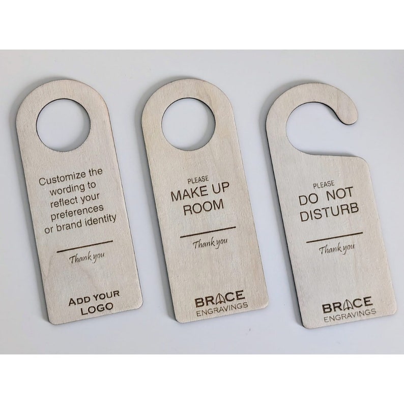 Custom Wooden Hanging Door Sign. Personalised Do Not Disturb Wood Door ...
