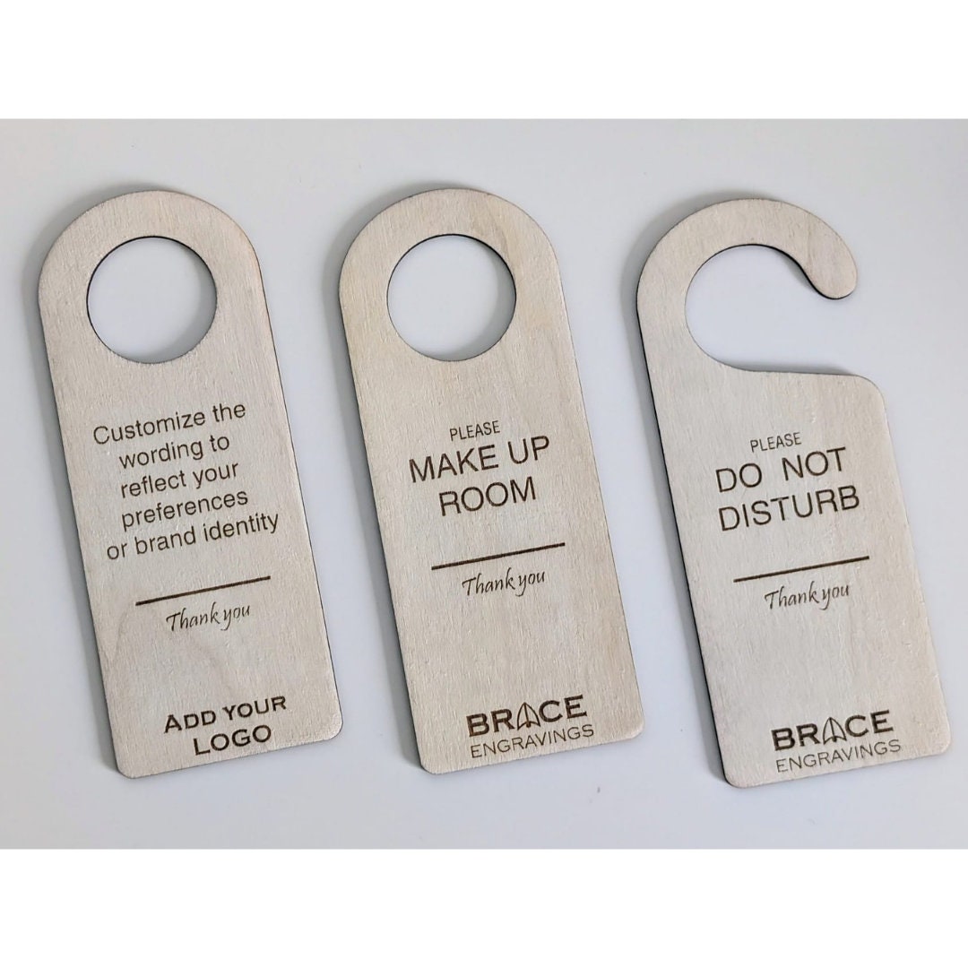 Custom Wooden Hanging Door Sign. Personalised Do Not Disturb Wood Door ...