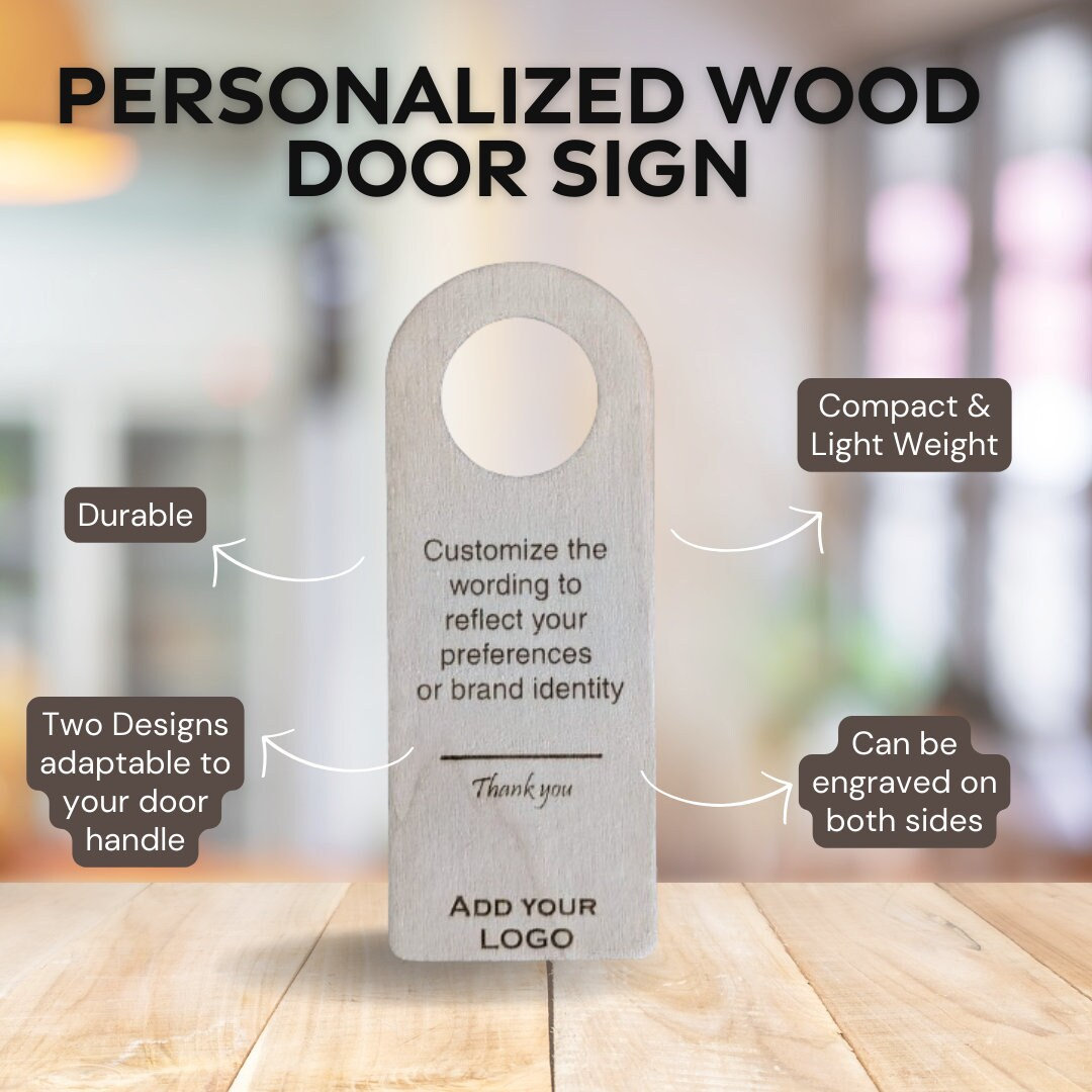 Custom Wooden Hanging Door Sign. Personalised Do Not Disturb Wood Door ...