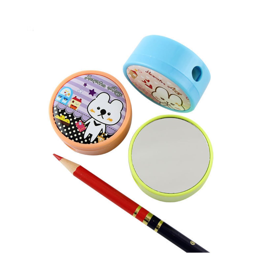 Customizable Cartoon Pencil Sharpener With Mirror - Personalized 44mm ...