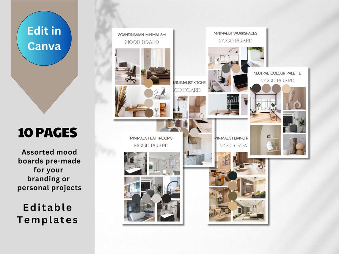 Mood Board Template. 10 Editable Mood Boards Fully Customisable to Suit ...