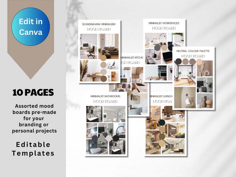 Mood Board Template. 10 Editable Mood Boards Fully Customisable to Suit ...