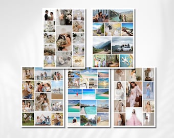 A3 Photo Collage Template: Canva Editable, 5 Page Layout (digital ...