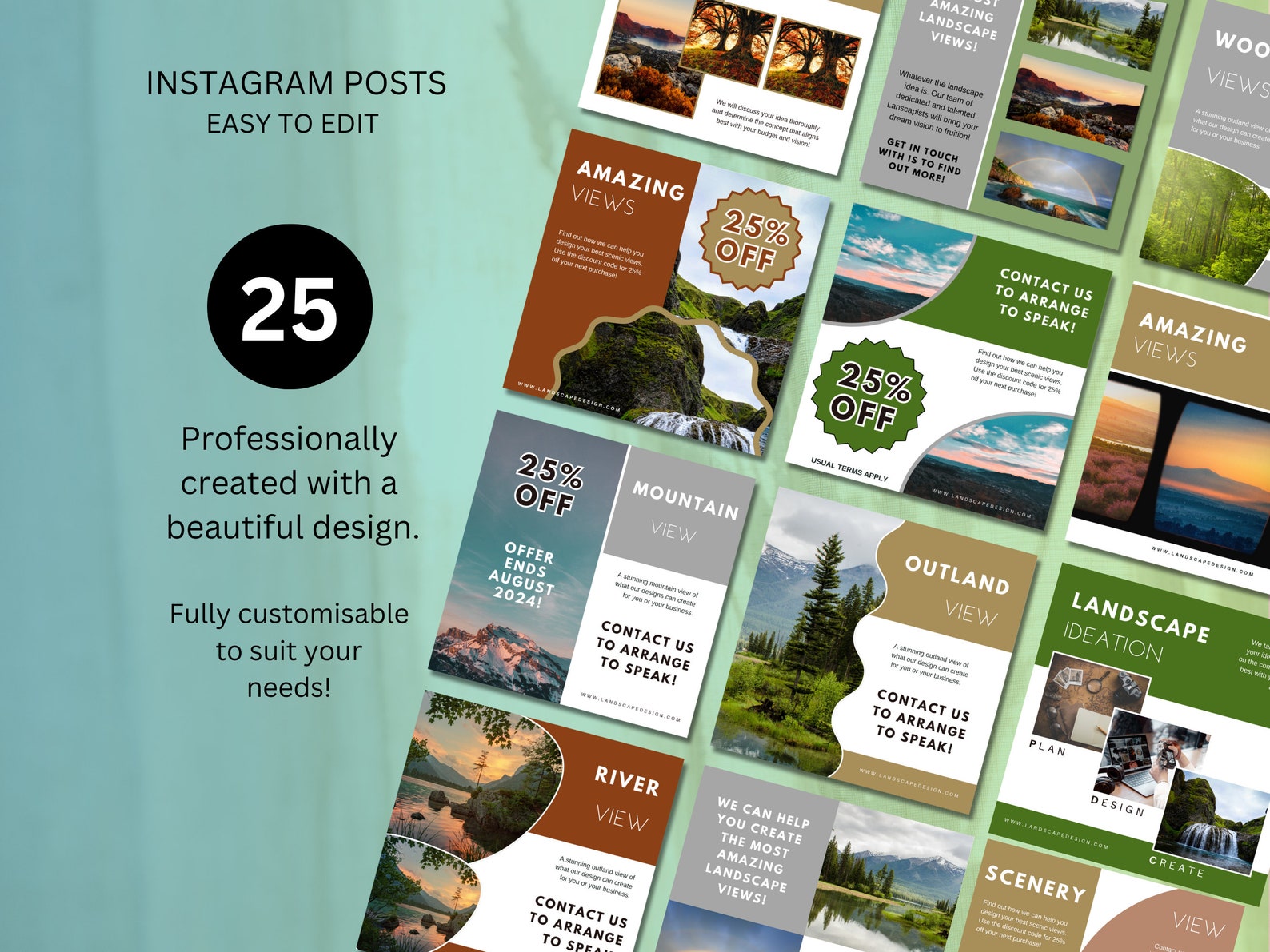 Instagram Posts, 25 Instagram Posts, Social Media, Instagram Template ...