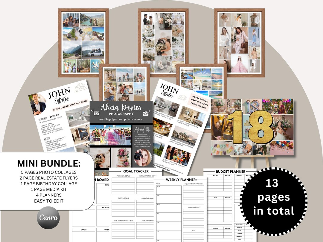 13 Page Mini Bundle Template. Easy to Edit in Canvas Free Account ...