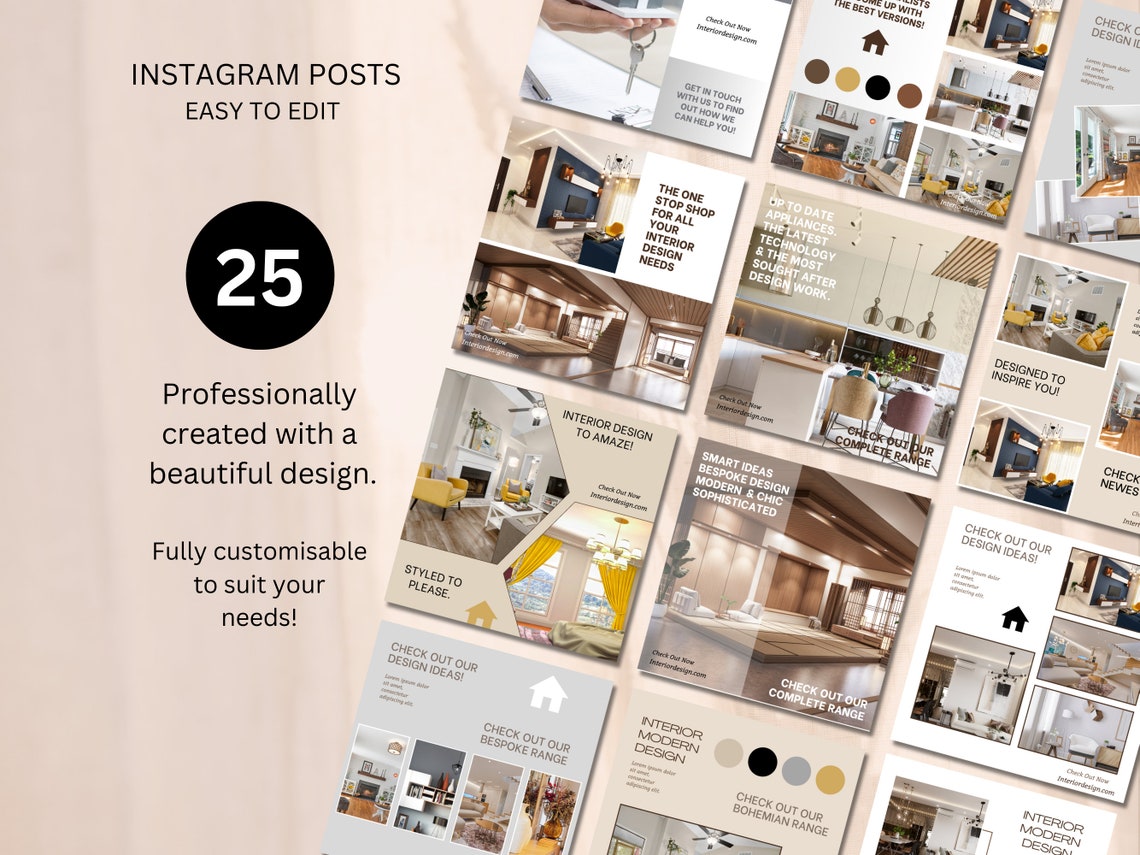 Instagram Posts, 25 Instagram Posts, Social Media, Instagram Template ...