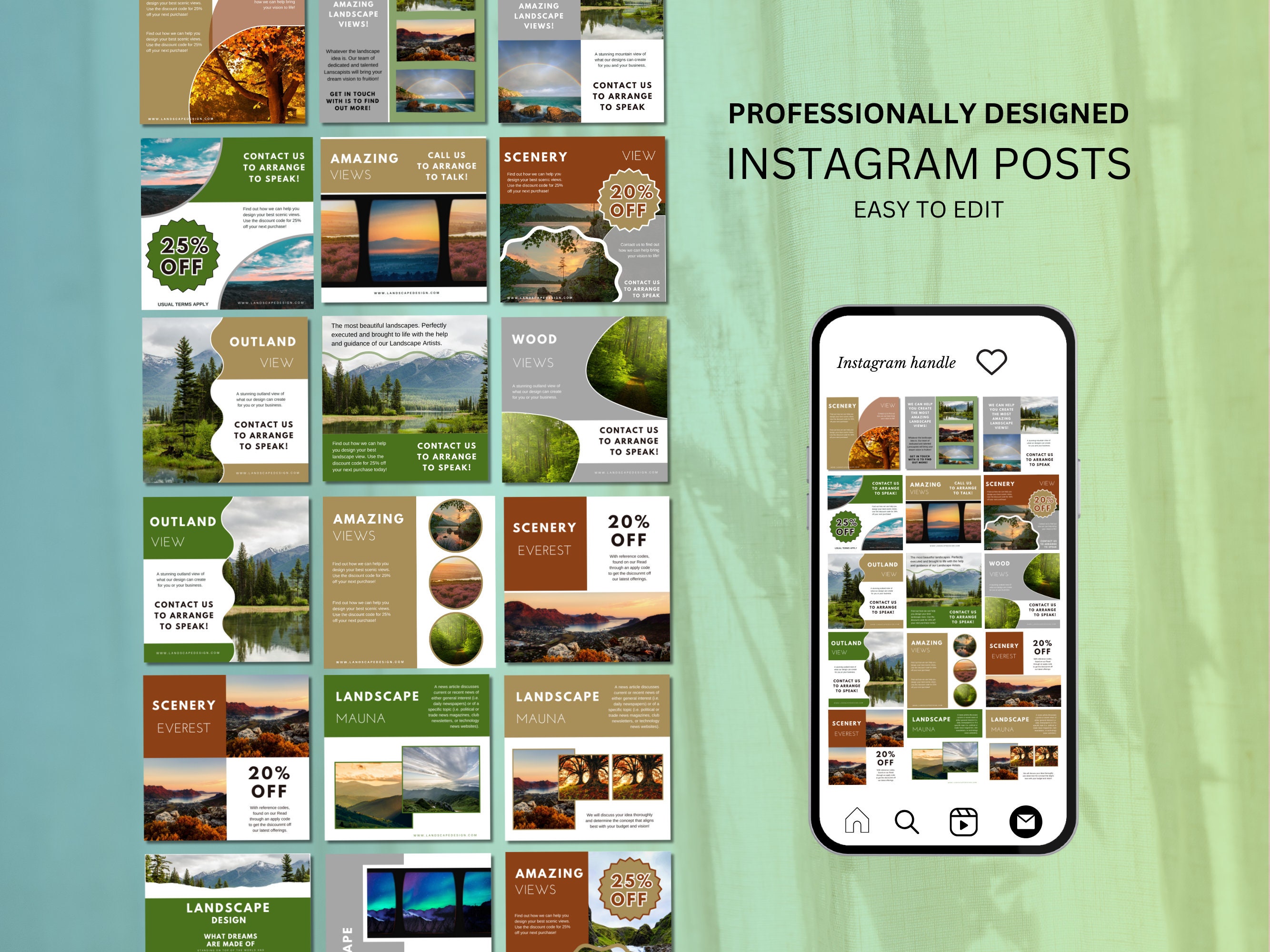 Instagram Posts, 25 Instagram Posts, Social Media, Instagram Template ...