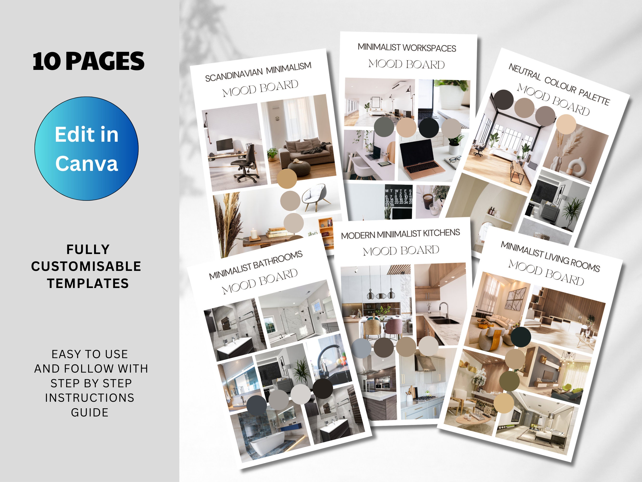 Mood Board Template. 10 Editable Mood Boards Fully Customisable to Suit ...