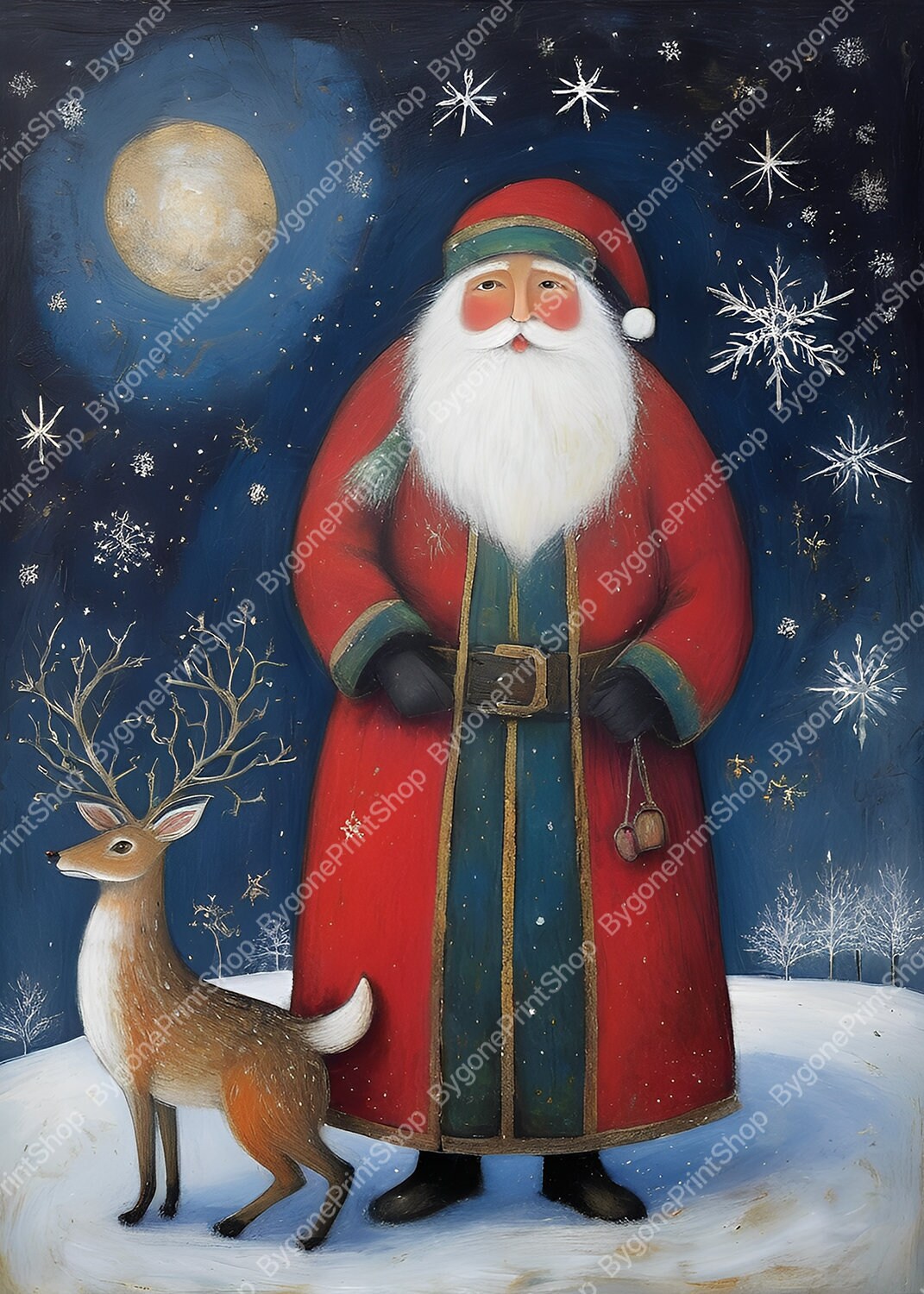 Santa Christmas Card, Digital Download Santa, Christmas Card, Santa ...