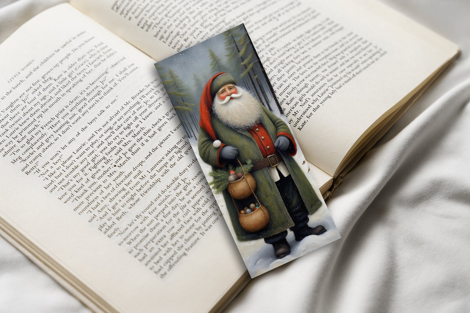 Set of 5 Santa Claus Bookmarks, Santa Claus Bookmark, Christmas ...