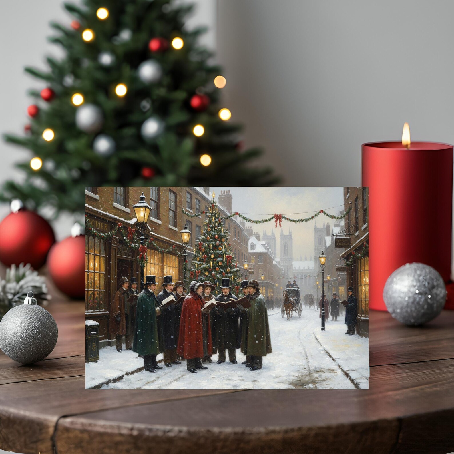 Set of 4 Nostalgic Christmas Cards. Digital Download Cards. Old ...