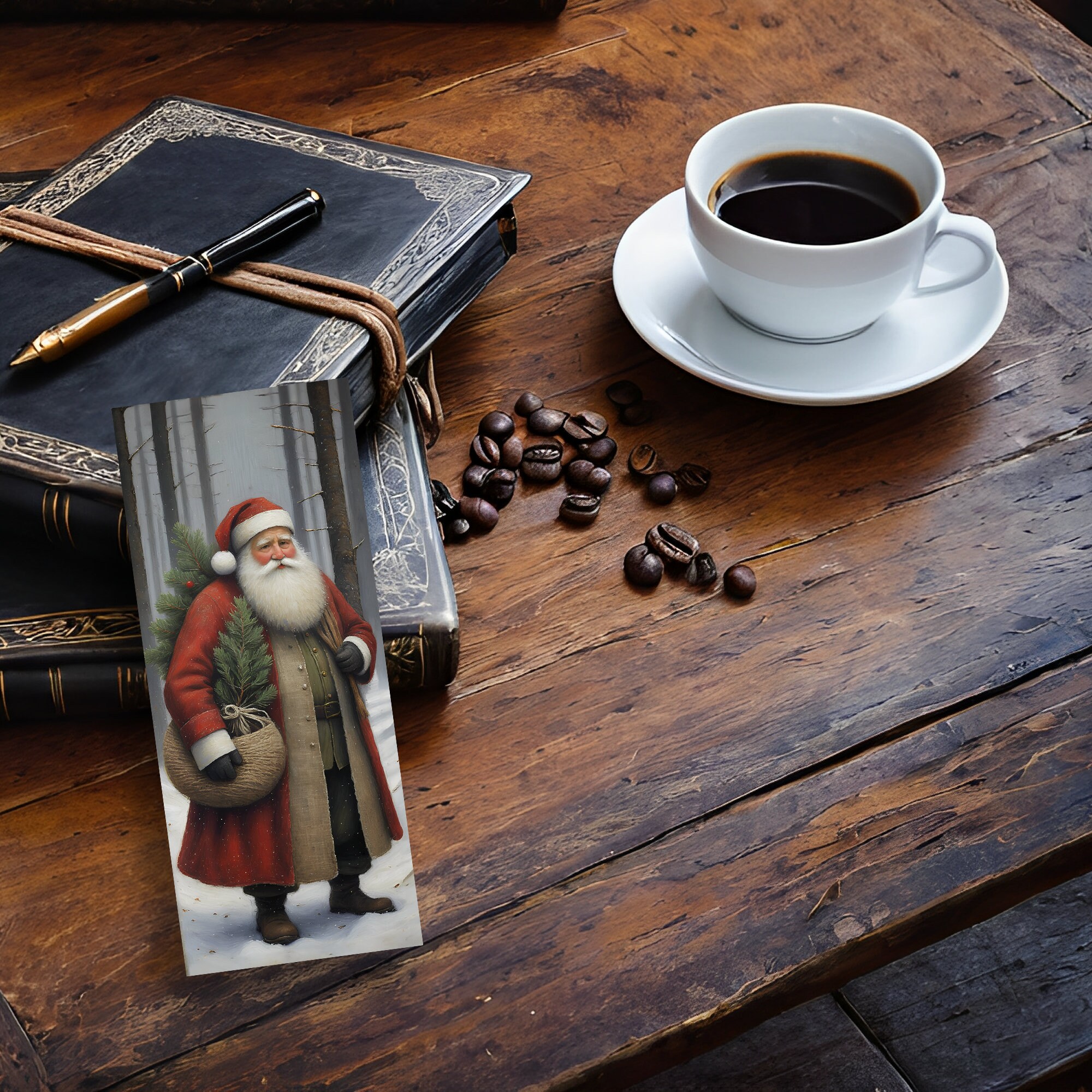 Set of 5 Santa Claus Bookmarks, Santa Claus Bookmark, Christmas ...