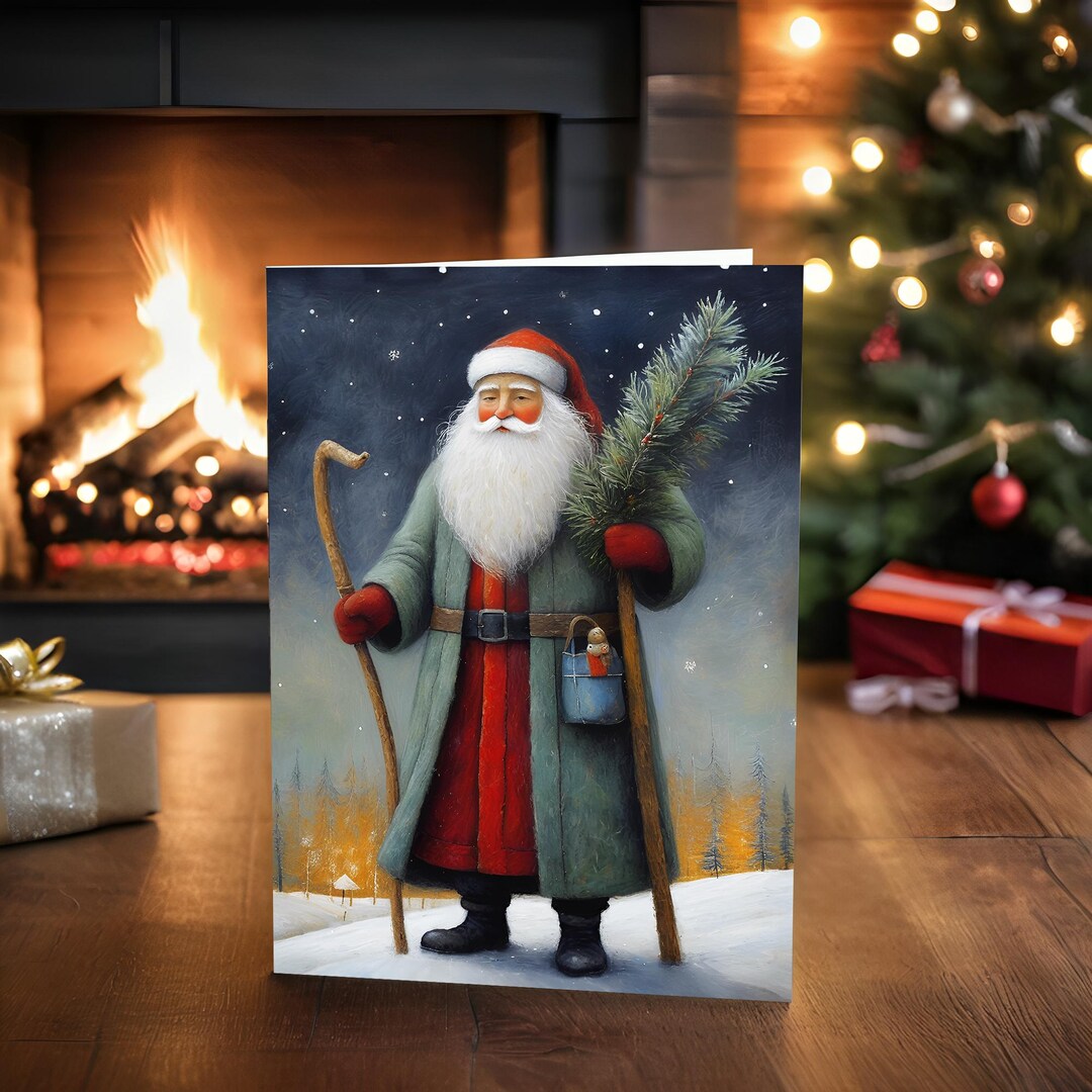 Santa Christmas Card, Digital Download Santa, Christmas Card, Santa ...