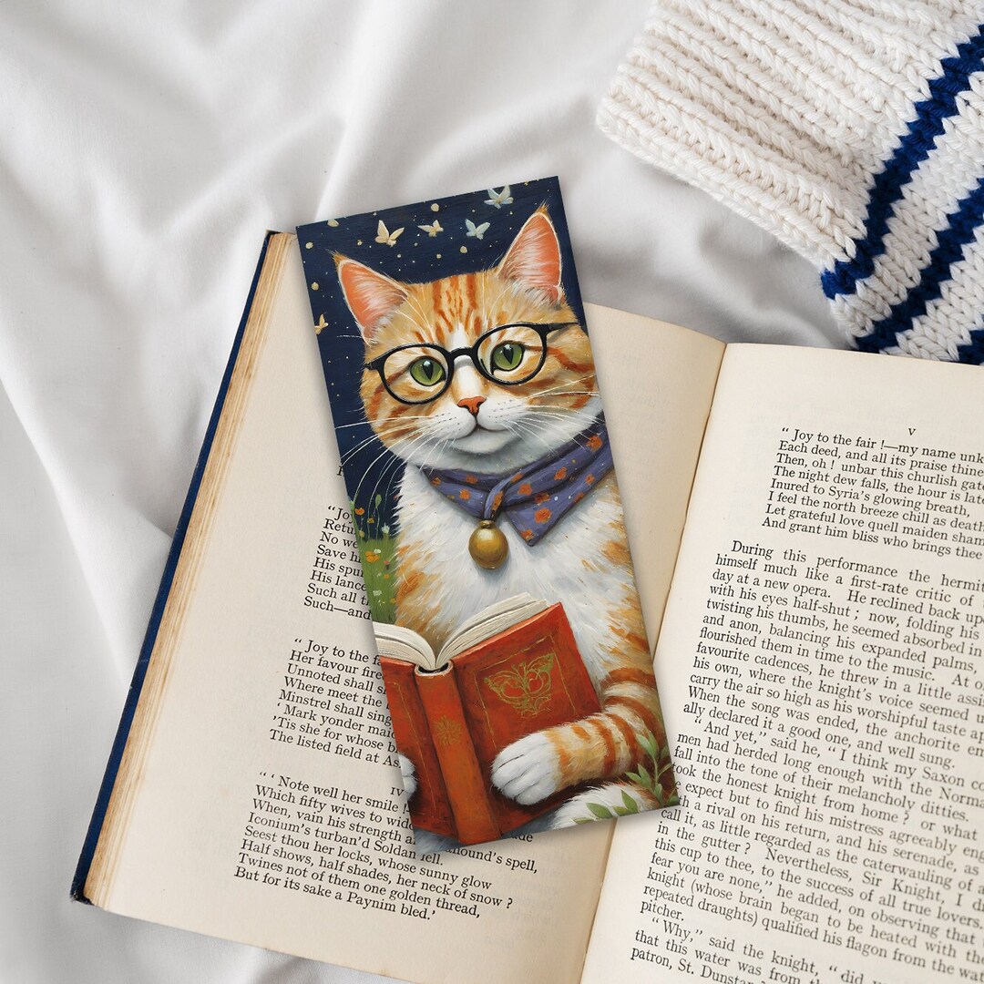 Bookmark, Cat Bookmark, Paper Bookmark, Cat, Artwork Bookmark, Bookmark ...