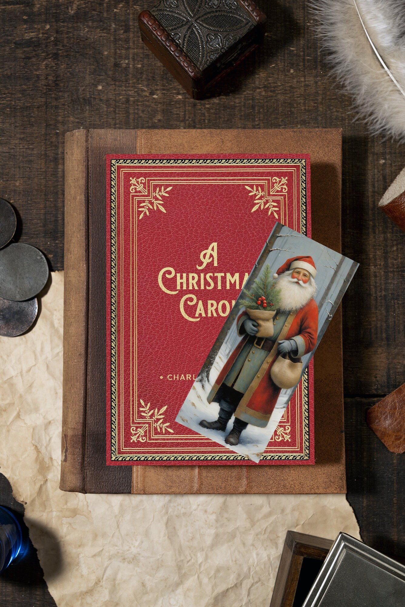 Set of 5 Santa Claus Bookmarks, Santa Claus Bookmark, Christmas ...