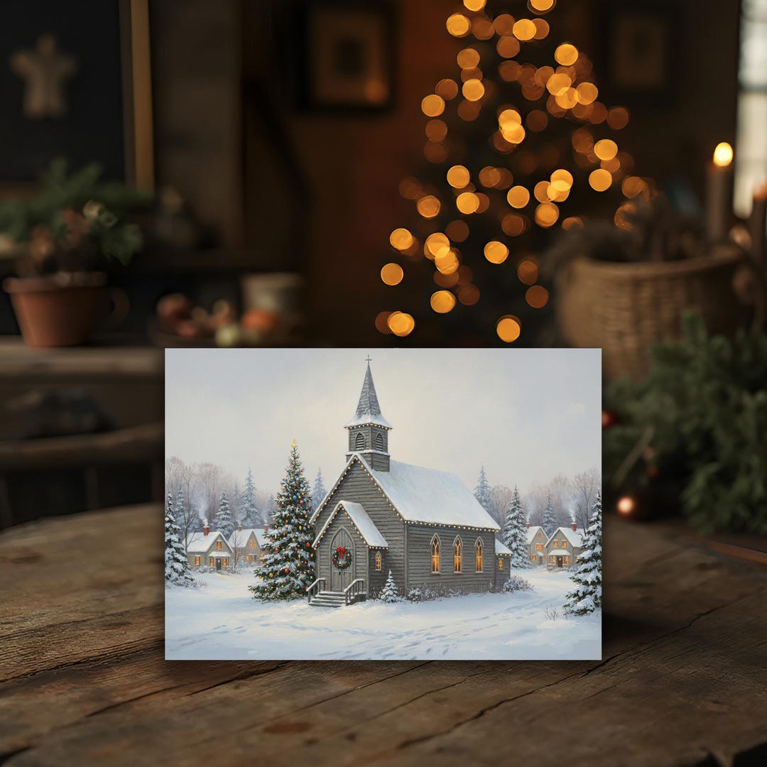 Church Christmas Card Digital Download Printable - Etsy