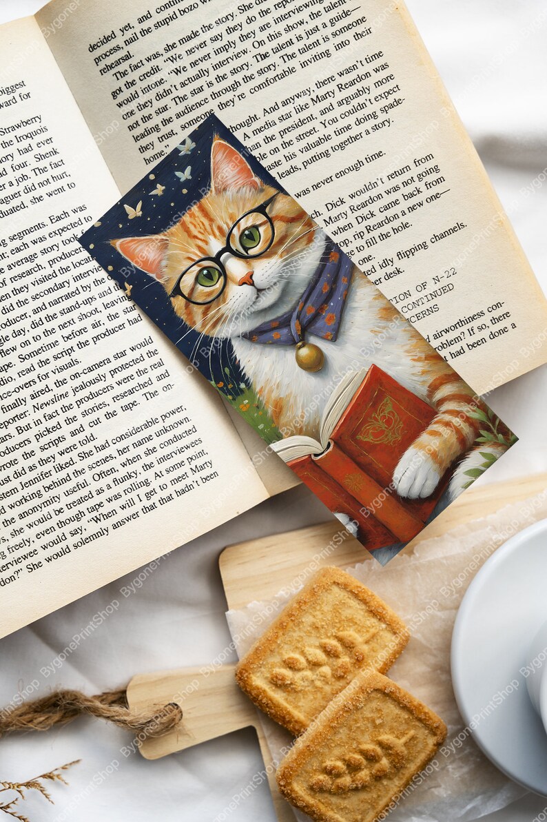 Bookmark, Cat Bookmark, Paper Bookmark, Cat, Artwork Bookmark, Bookmark ...