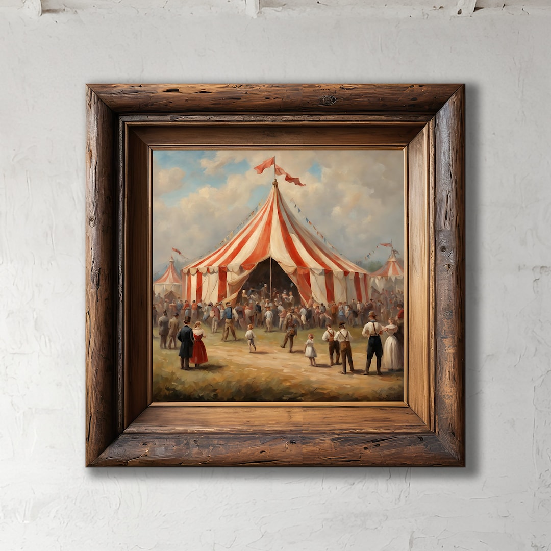 Circus Print, Circus Art, Nostalgic Print, 8x8 Print, Square Print ...