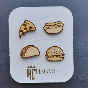 Wooden Lapel Pin | Fast Food-themed Backpack Pin | Laser Engraved Gift ...