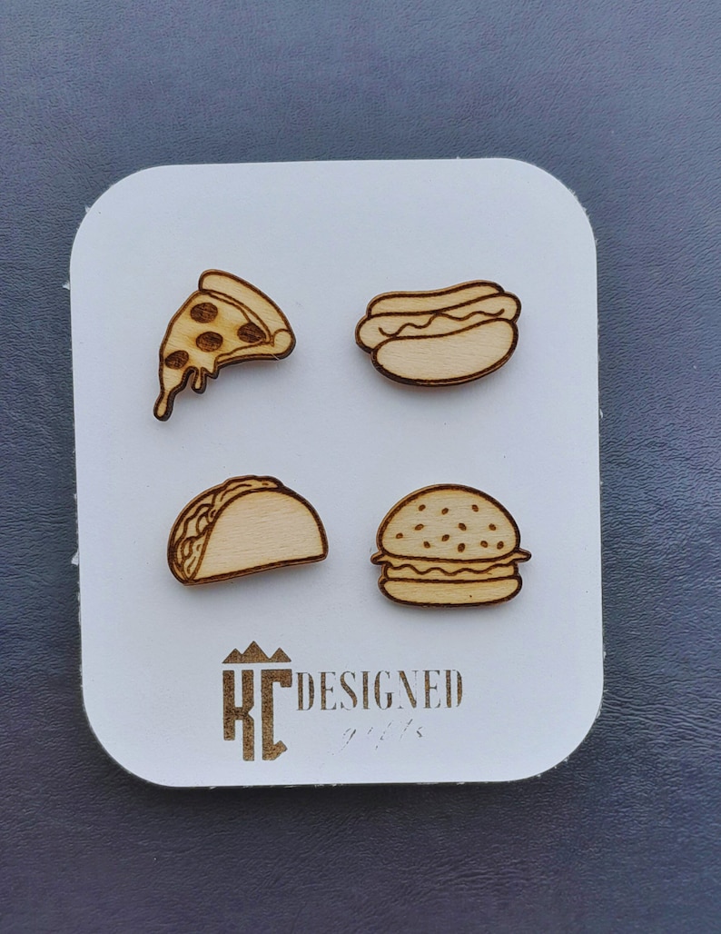 Wooden Lapel Pin | Fast Food-themed Backpack Pin | Laser Engraved Gift ...