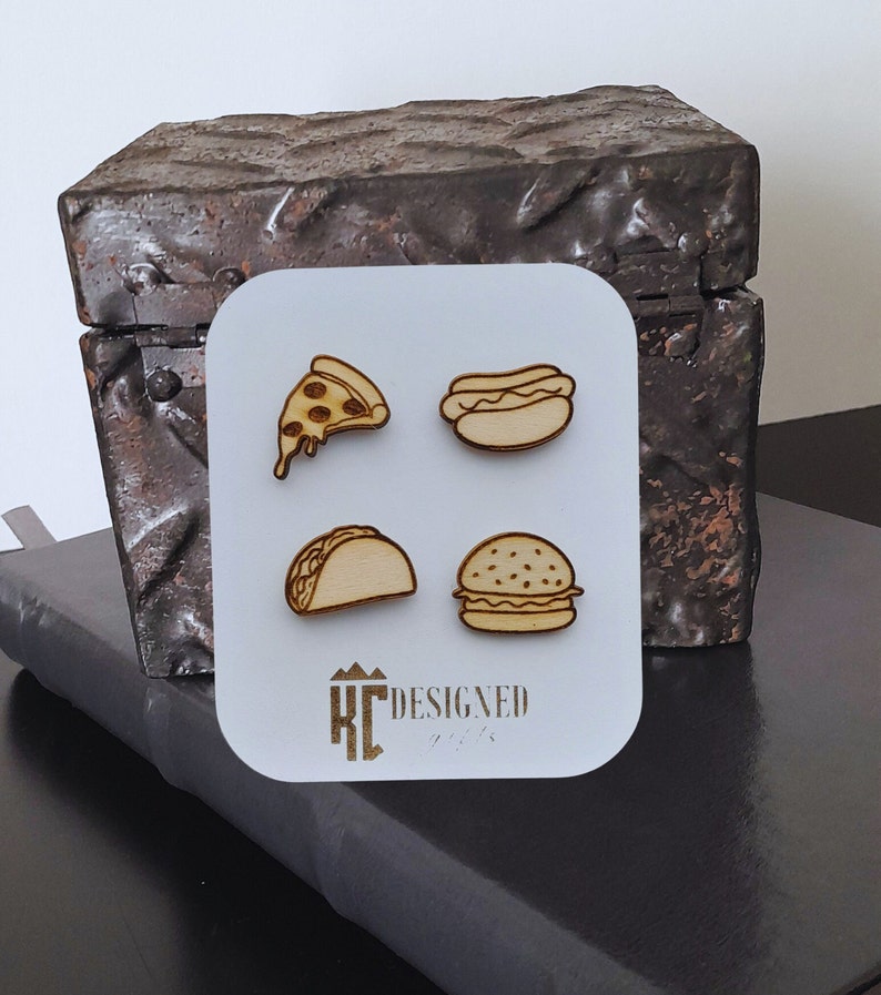 Wooden Lapel Pin | Fast Food-themed Backpack Pin | Laser Engraved Gift ...