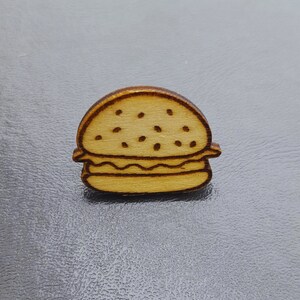 Wooden Lapel Pin | Fast Food-themed Backpack Pin | Laser Engraved Gift ...